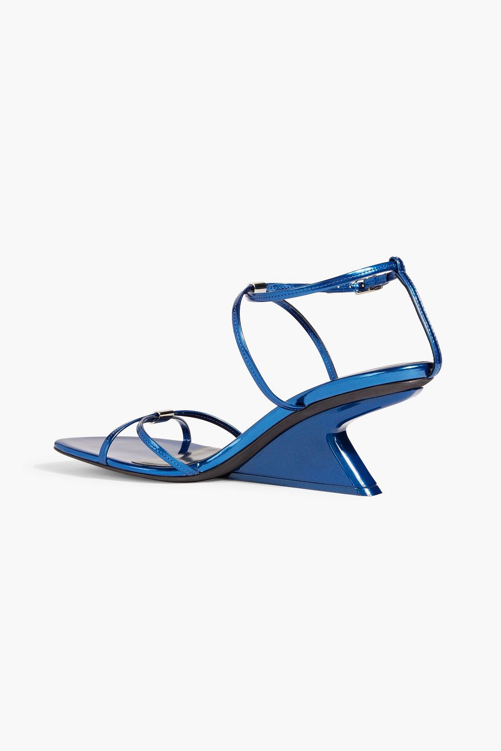 Sandali con zeppa in pelle metallizzata KHAITE Seneca: moda e comfort ...